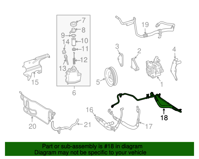 220-320-54-72 - Lower Press Hose For 2003-2006 Mercedes-Benz | Mercedes ...