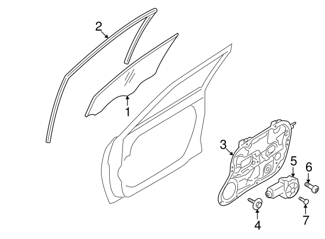 2009-2012 Hyundai Elantra Window Regulator 82471-2L001 | OEM Parts Online