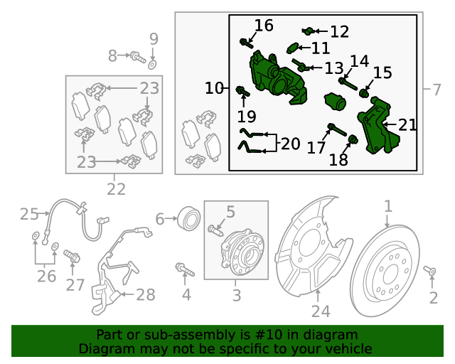 58311-S1A30 - Disc Brake Caliper 2019-2020 Hyundai Santa Fe ...