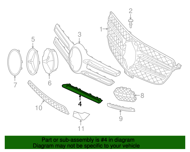 166-888-15-85-64 - Ornamental Trim 2016-2019 Mercedes-Benz | Mercedes ...