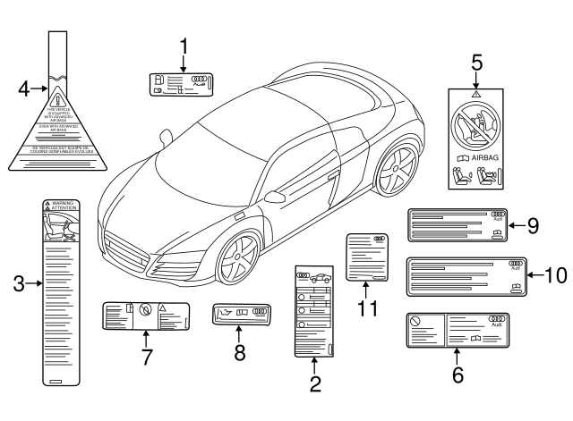 2014-2015 Audi R8 Info Label 420-010-541-C | Audi USA Parts