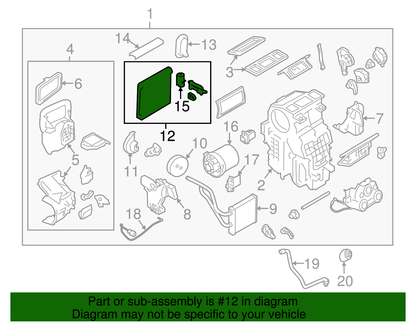 27280-1HS0B - Evaporator Core - 2012-2019 Nissan | Nissan OEM Parts Direct