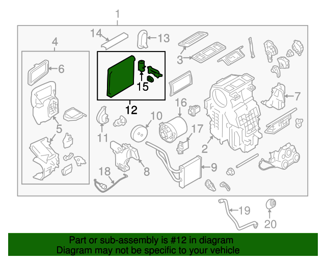 27280-1HS0B | Nissan Evapolator Assy-Front - Genuine OEM | 272801HS0B ...