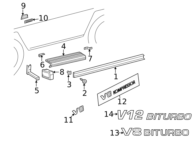 463-855-04-35 - Running Board End Cap 2002-2018 Mercedes-Benz ...