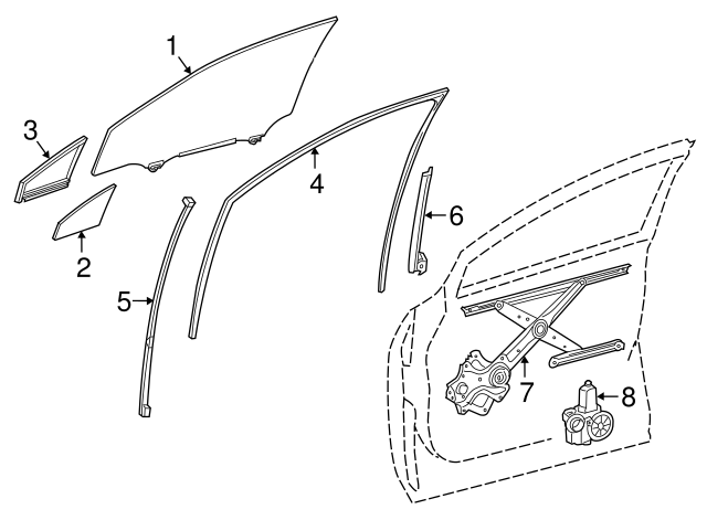 2016-2022 Lexus Window Channel 68151-0E070 | AutoNationParts.com