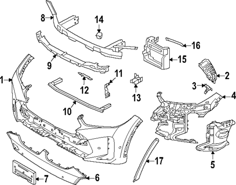 Bumper Components Front for 2024 BMW X6 OEM Parts Online