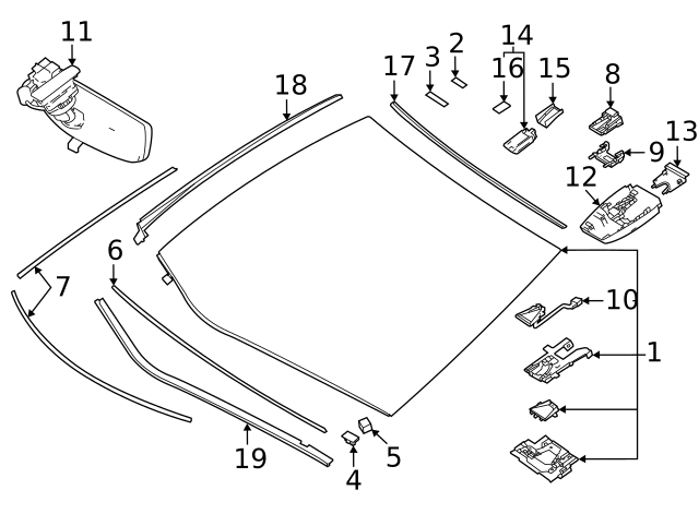 89943-76020 - Rain Sensor Cover - 2021-2022 Toyota Mirai | OEM Genuine Toyota Parts