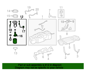 77020-0C082 - Tube Assembly, Fuel Suction With Pump & Gauge - 2007-2021 ...