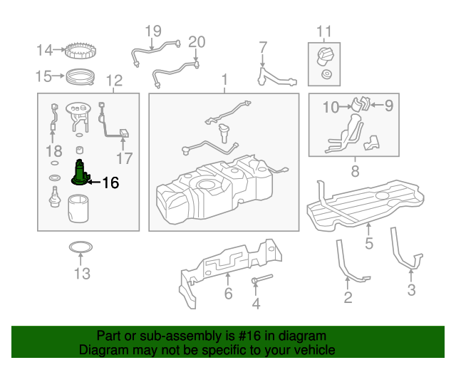 23220-0S011 - Fuel Pump - 2007-2022 Toyota | OEM Genuine Toyota Parts
