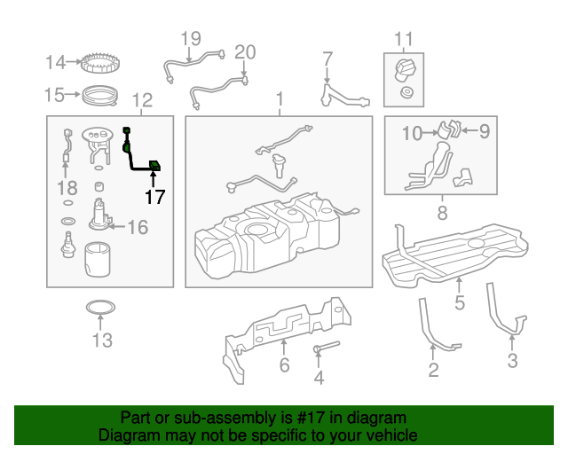 2011-2019 Toyota Fuel Sender Unit 83320-0C040 | Toyota Parts Center