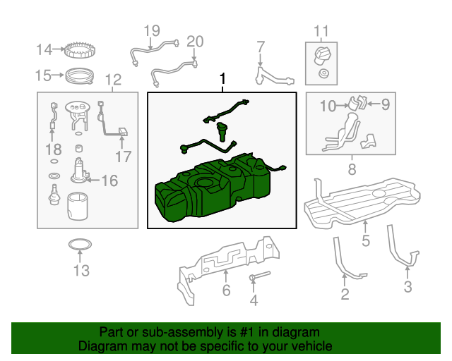 77001-0C060 - Fuel Tank Assembly 2007-2021 Toyota Tundra | Longo Toyota ...