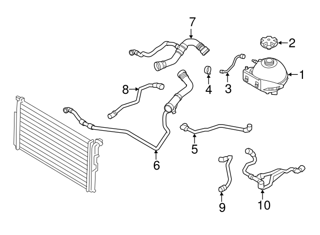 17127619255 - 2012-2018 BMW Upper Hose (17-12-7-619-255) | BMW of South ...