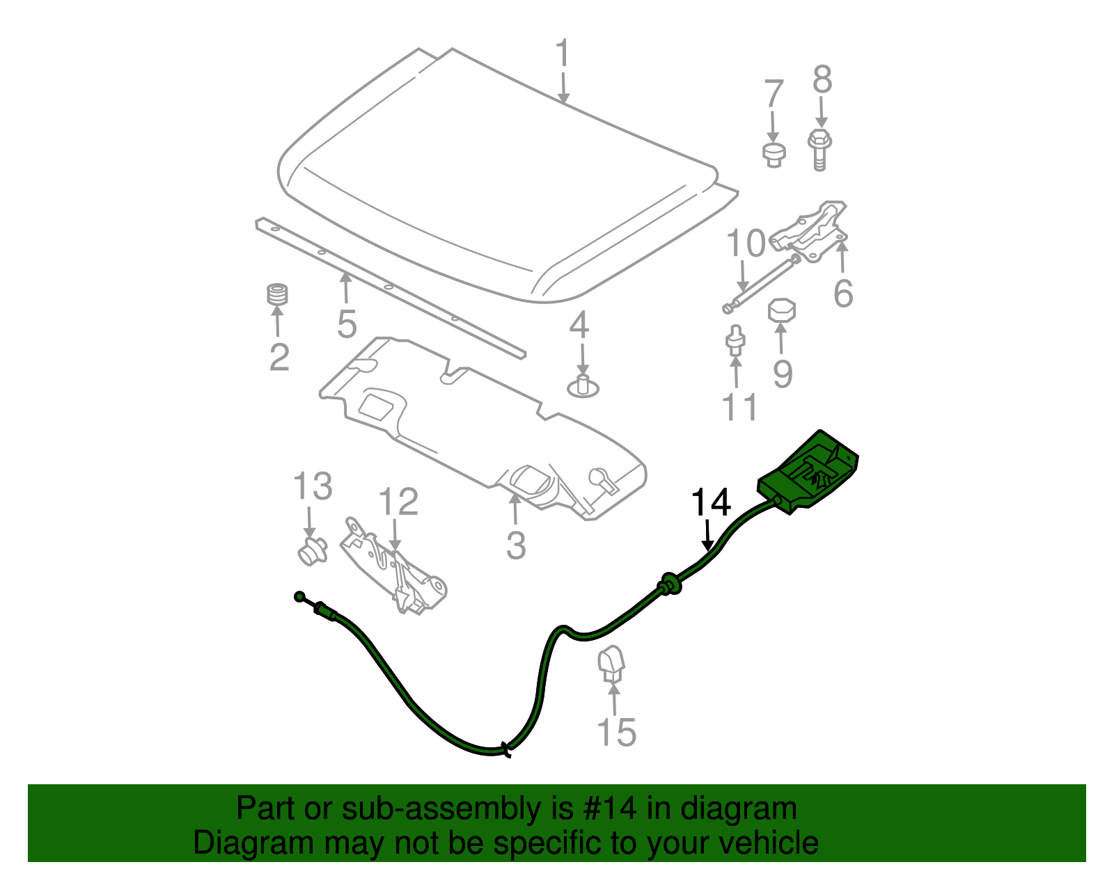 2004-2015 Nissan Release Cable 65621-ZR00A | My Nissan Part