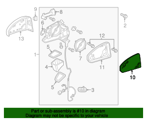 2017-2024 Audi Mirror Glass 8W0-857-536-L | Genuine Audi Parts