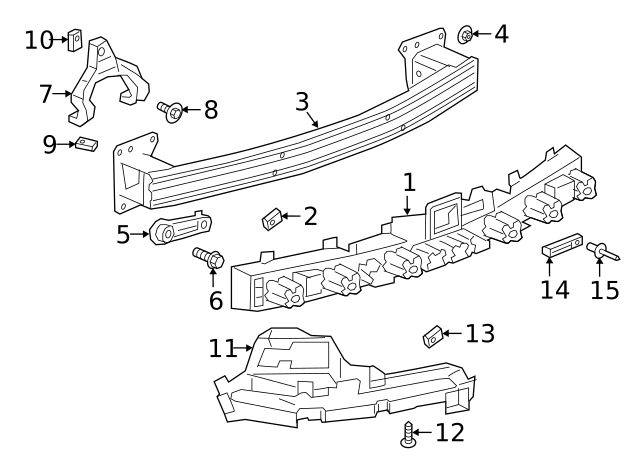 2020-2024 Cadillac XT6 Rear Bumper Fascia Energy Absorber 84684189 GM ...