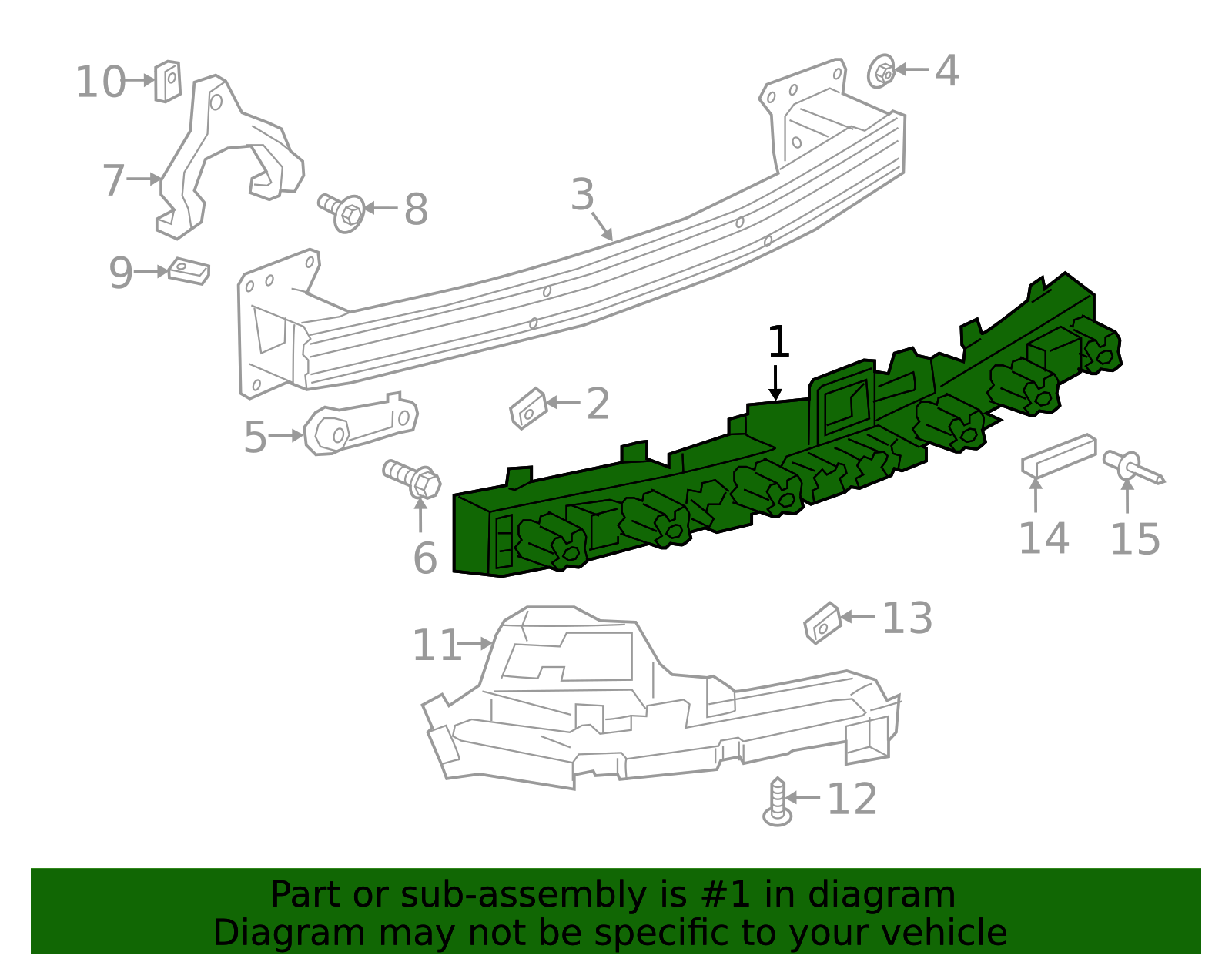 2020-2025 Cadillac XT6 Rear Bumper Fascia Energy Absorber 84684189 GM ...