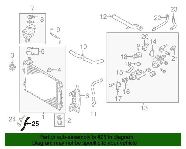 25410-F6500 - Oil Cooler Tube 2017-2020 Kia | Kia.Parts Store