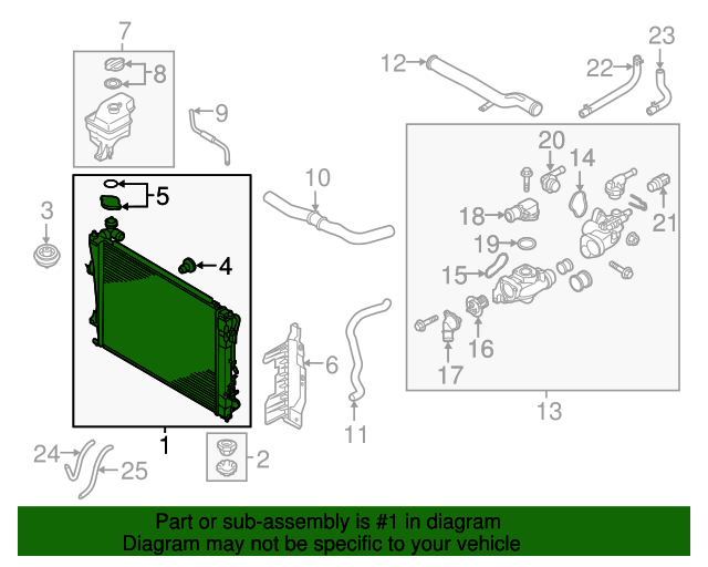 25310-F6100 - Radiator Assembly 2017-2020 Kia Cadenza | Kia.Parts Store