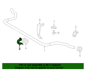 1998-2004 Mercedes-Benz Suspension Stabilizer Bar Bracket 202-323-10-26 ...