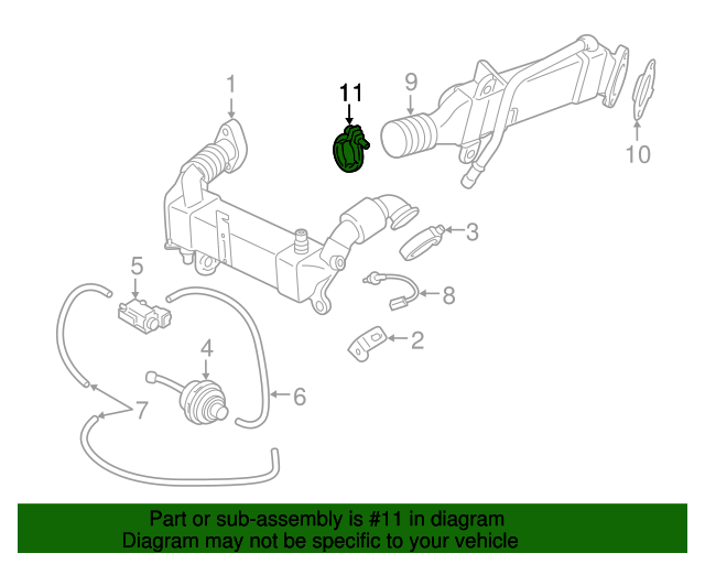 11-71-7-808-144 - Exhaust Gas Recirculation (EGR) Cooler Clamp 2009 ...