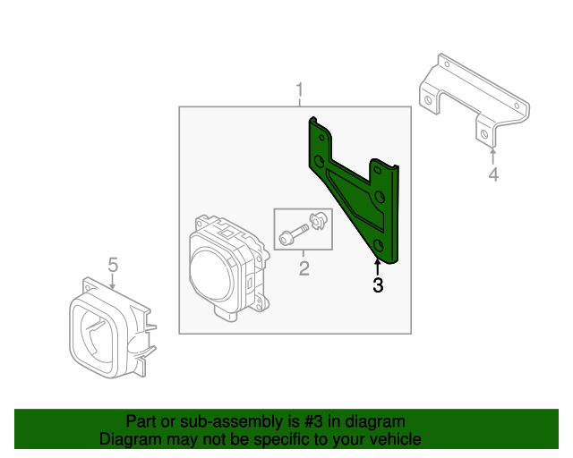 5Q0-907-461-A - Cruise Control Distance Sensor Bracket 2015-2020 Audi ...