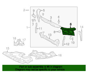 2001-2005 Lexus IS300 Radiator Support Side Panel 53203-53902 ...