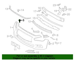 08146-6165H (81466165h) - 2000-2020 Infiniti Bumper Cover Bolt ...