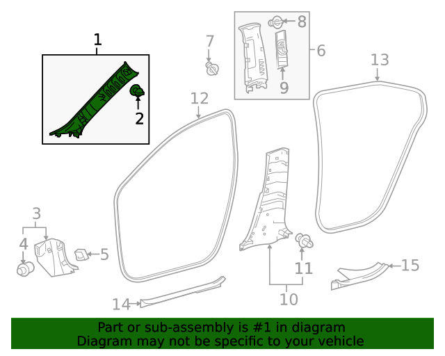 2021-2023 Toyota Corolla Windshield Pillar Trim 62220-12180-A0 | Toyota ...
