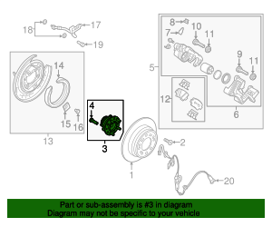 Genuine Hub & Bearing Assembly for 2015-2022 Hyundai | Part# 52730 ...