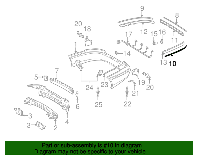 220-885-03-74 - Bumper Trim 2000-2006 Mercedes-Benz | AutoNationParts.com