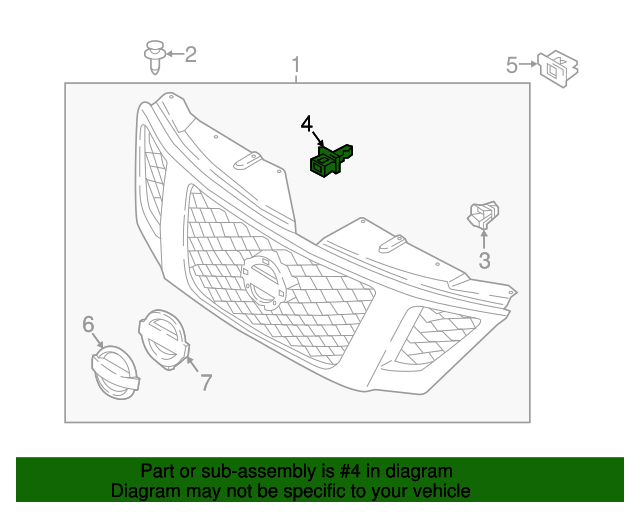 2017-2021 Nissan Armada Grille Assembly Retainer 62318-1LA0A ...