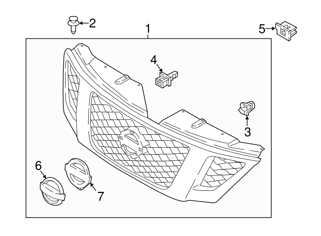 2009-2020 Nissan Grille Assembly Retainer 76882-WD400 | TascaParts.com