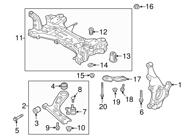 2017-2020 Hyundai Elantra Lower Control Arm 54501-F2000 | OEM Parts Online