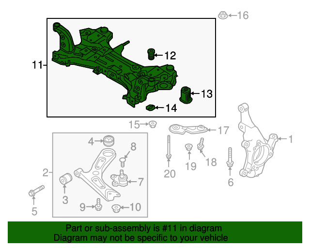 2017-2020 Hyundai Elantra Cross-Member 62405-F2050 | OEM Parts Online