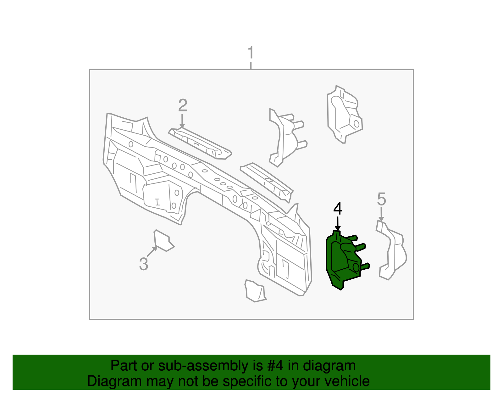 2008-2013 Toyota Highlander Rear Body Panel Reinforcement 58323-48070 ...