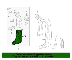 2005-2015 Toyota Tacoma Lock Pillar Reinforced 61528-04040 | Toyota Parts