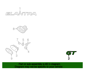 Genuine OEM Nameplate Part# 86314-A5000 Fits 2013-2017 Hyundai Elantra ...