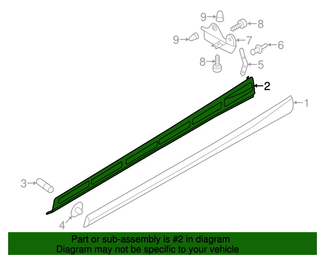 2015-2020 Audi Rocker Panel Molding Bracket 8V5-854-535 | AutoNation Parts