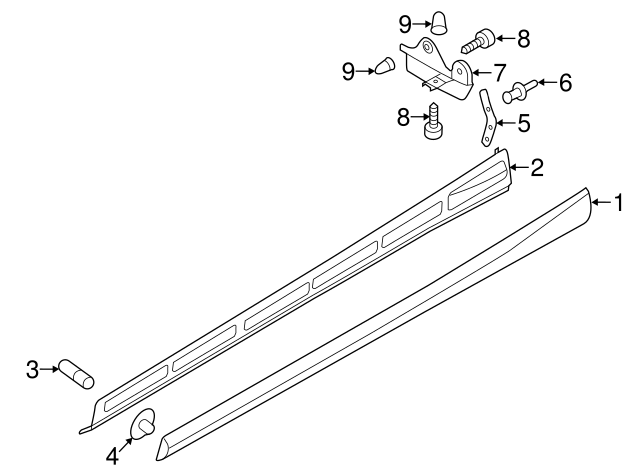 2015-2020 Audi Rocker Molding 8V5-853-859-GRU | Audi USA Parts