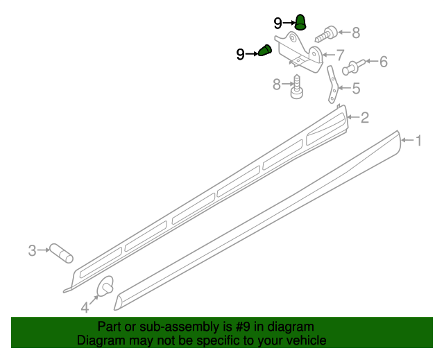 2007-2023 Audi Upper Quarter Trim Nut N-908-338-01 | OEM Parts Online