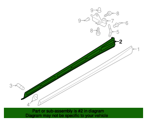 8V5-854-536 - Rocker Panel Molding Bracket 2015-2020 Audi ...