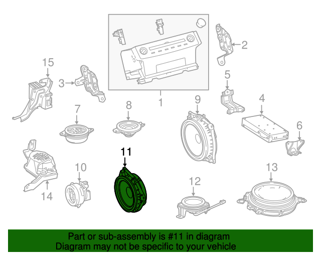 86160-0WW30 - Speaker 2013-2024 Lexus | AutoNation Parts