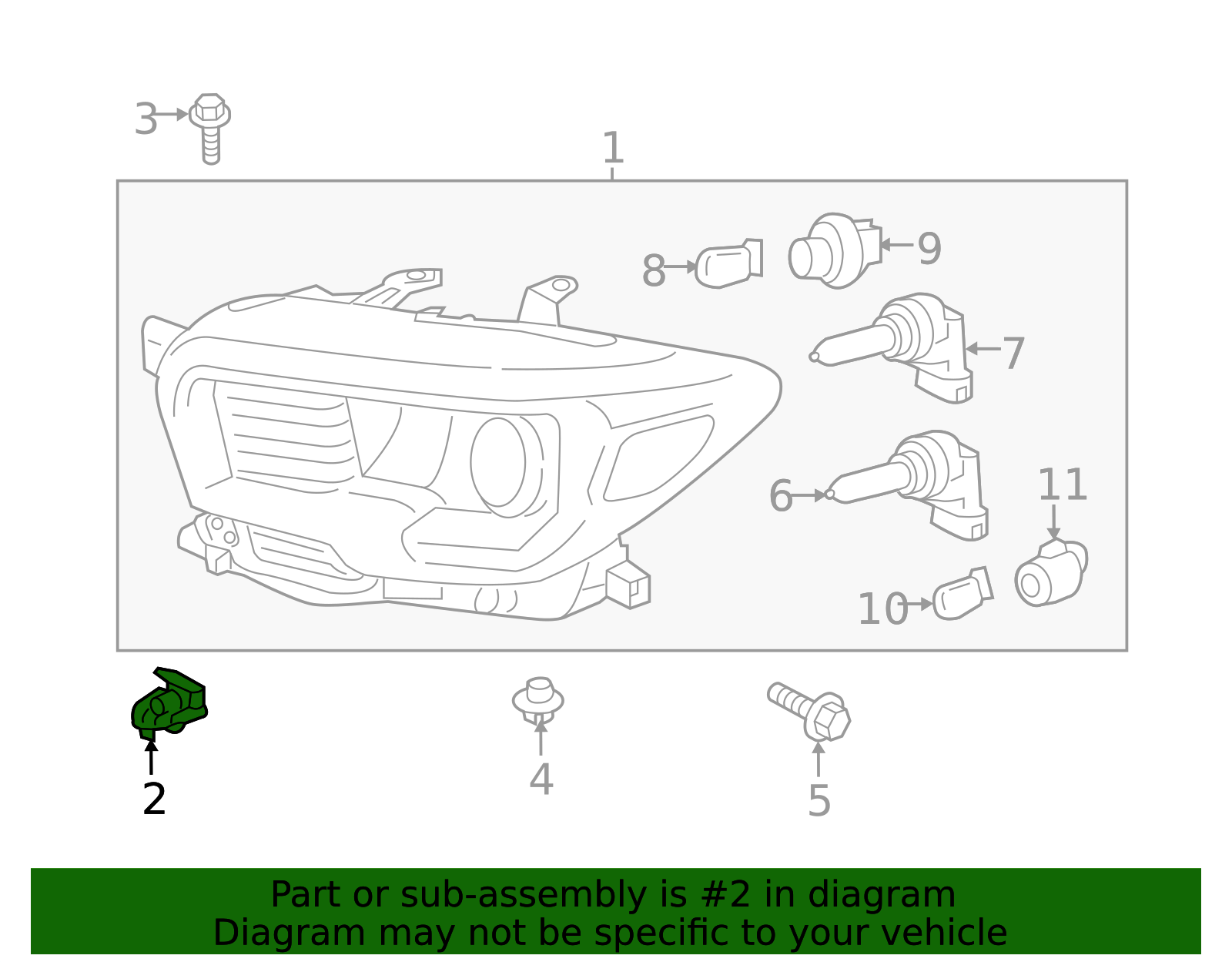 53271-0B010 - Headlamp Assembly Mount Bracket 1993-2023 Toyota ...