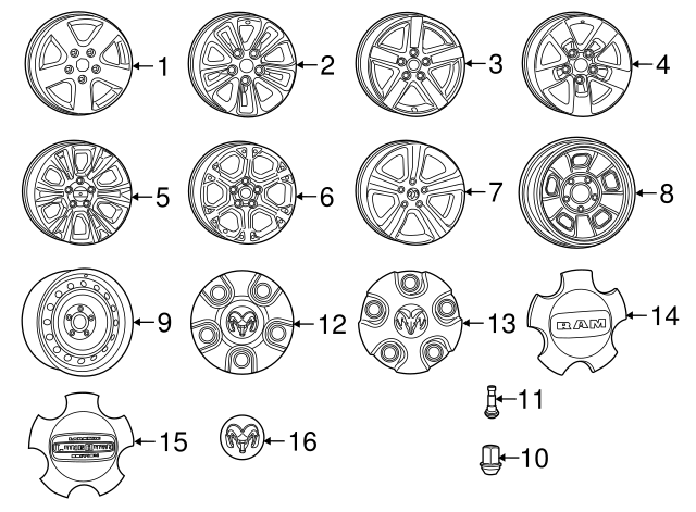 2018-2022 Ram Wheel, Alloy 1ub18rxfab | TascaParts.com