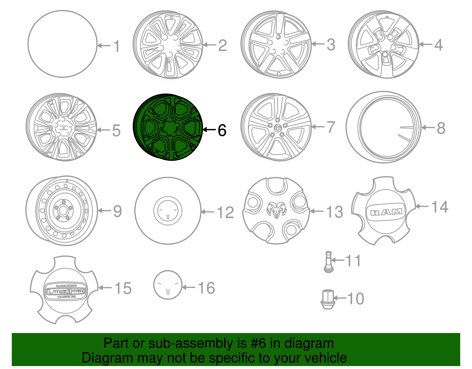2013-2024 Ram Wheel 1UB19SZ0AC | Mopar Parts Canada