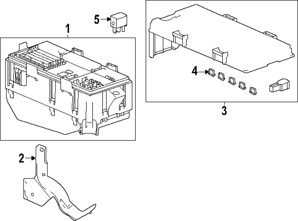 38251-T90-A00 - 2023-2025 Honda Pilot - Fuse & Relay Box Bracket | Genuine Honda Parts