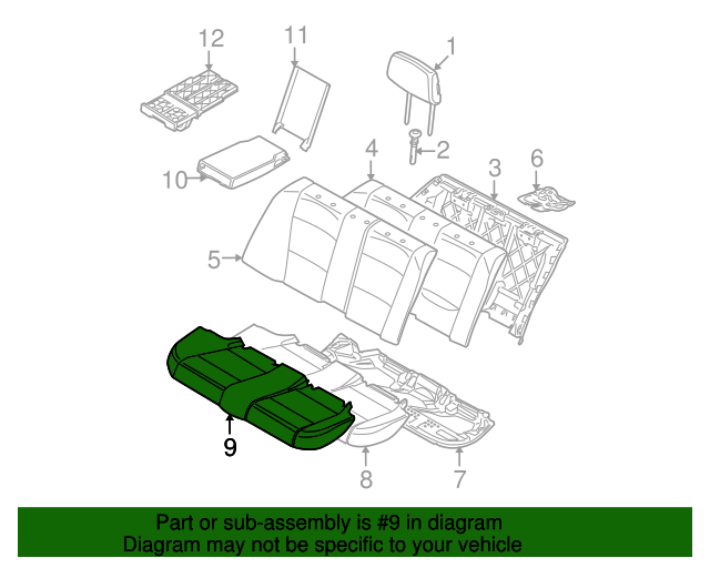 52-20-7-146-807 - Seat cover vinyl 2006-2011 BMW | AutoNationParts.com
