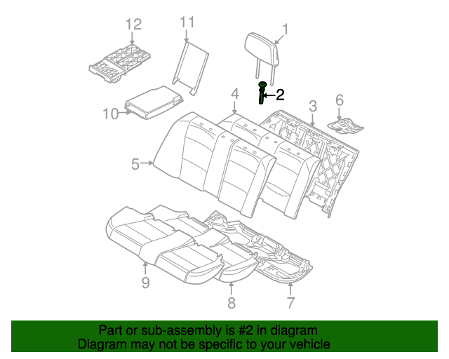 52207152197 - 2006-2017 BMW Headrest Guide (52-20-7-152-197) | BMW of ...