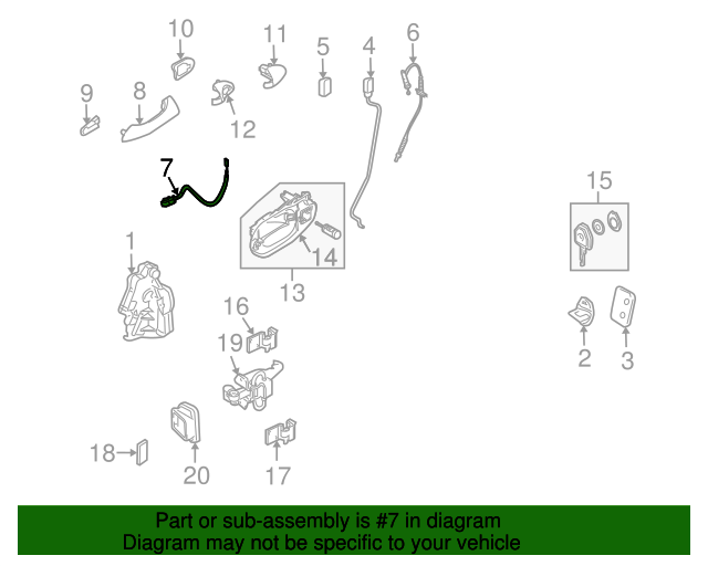 51-20-3-330-985 - Door Latch Cable 2004-2010 BMW X3 | AutoNationParts.com