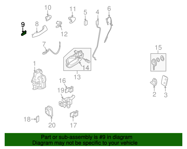 Genuine BMW 51-21-3-449-047 | Handle, Outside Pad | FREE Shipping on ...